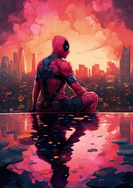 Deadpool overlooking the city posters & prints by Markus Utas - Printler