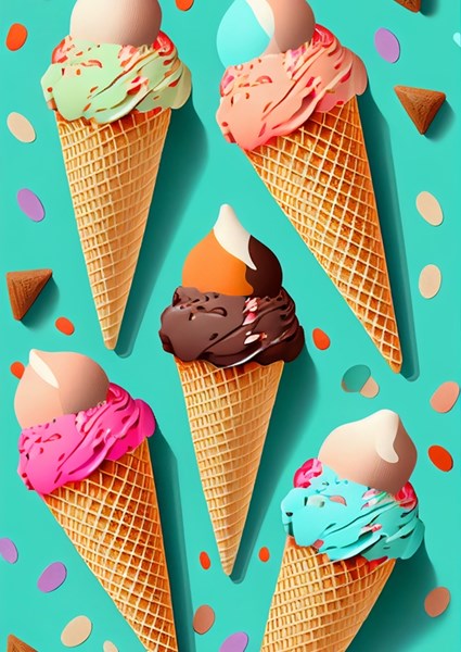 Variantes de crème glacée - Bande dessinée affiches et impressions par ...