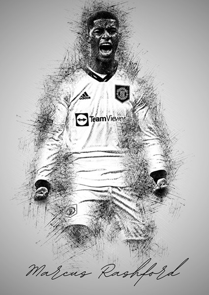 Marcus Rashford pósters y Art Prints de Sketch Art - Printler