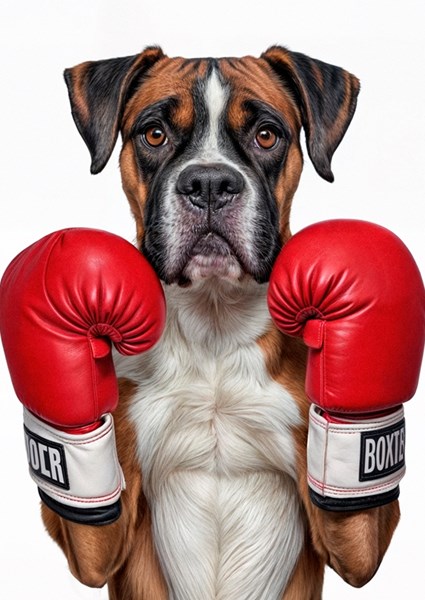 Boxer Dog With Boxing Gloves posters & prints by ed ramos - Printler