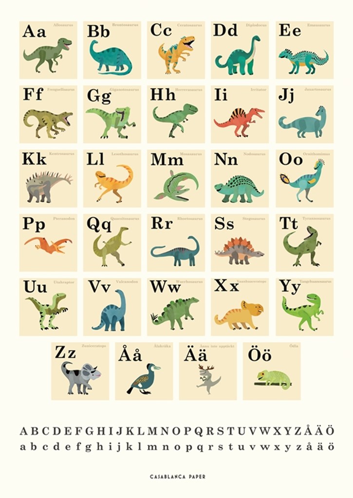 Dinosaur Alphabet Fun posters & prints by Erik Wintzell - Printler