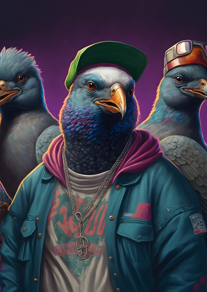 Pigeon Posse posters & prints by David Godbehere - Printler