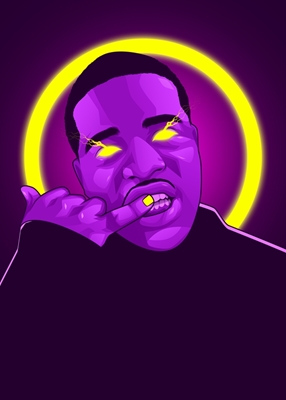 A$AP Ferg Neon Rapper Poster von Colorize Studio | Printler