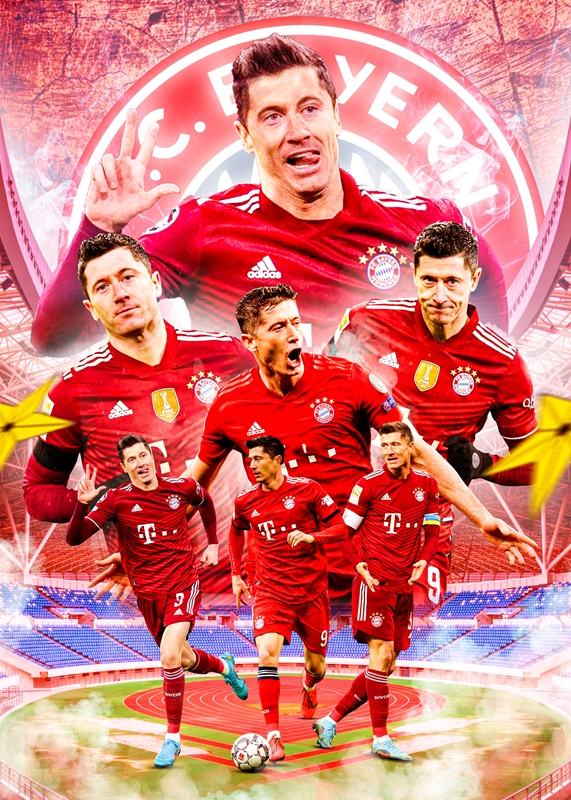 Robert Lewandowski Bayern posters & prints by Colorize Studio - Printler