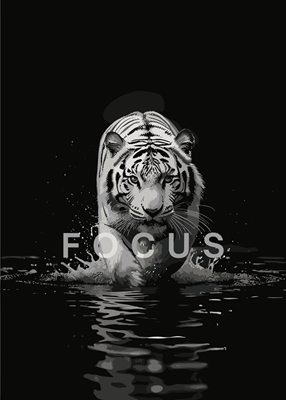 Tiger Focus Motivational Quote posters & prints by Vicky Hanggara ...