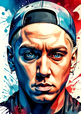 Eminem Watercolor Portrait posters & prints by Dimsart - Printler