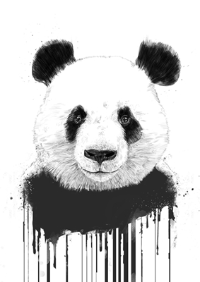 Monochrome Panda Drip posters & prints by Balazs Solti - Printler