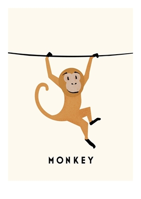 Playful Hanging Monkey posters & prints by Erik Wintzell - Printler