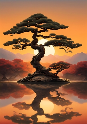 Bonsai Tree Sunset posters & prints by PTR999 - Printler