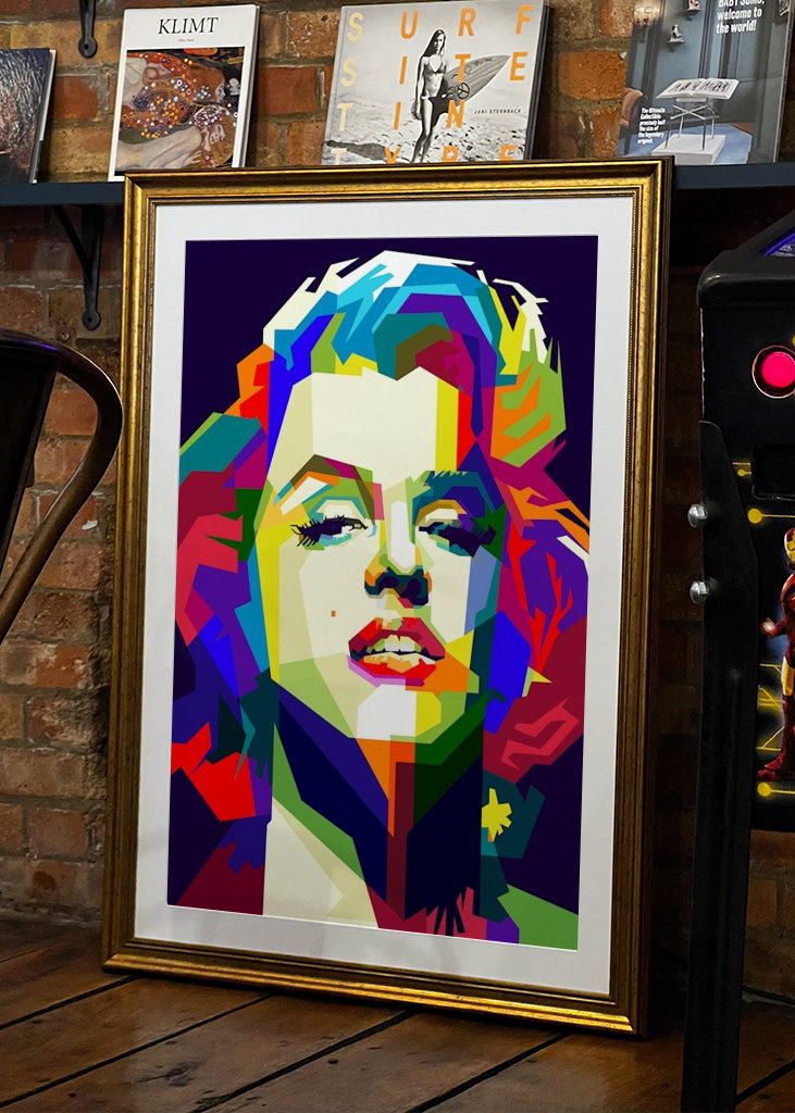 Marilyn Monroe Pop Art WPAP Poster von Artkreator | Printler