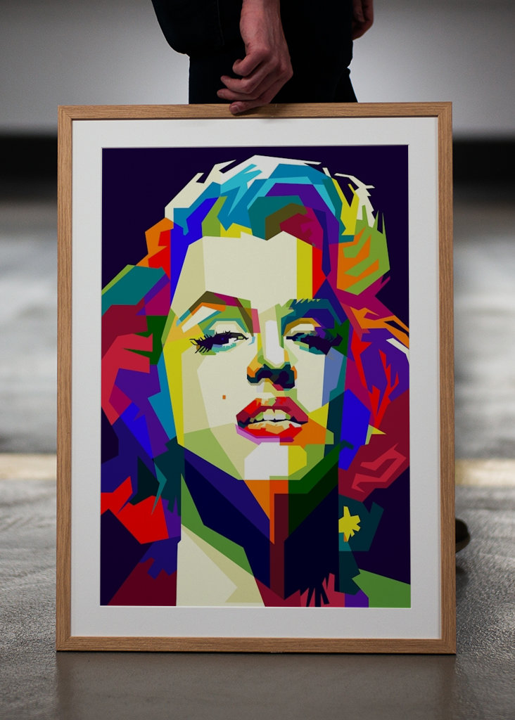 Marilyn Monroe Pop Art WPAP Poster von Artkreator | Printler