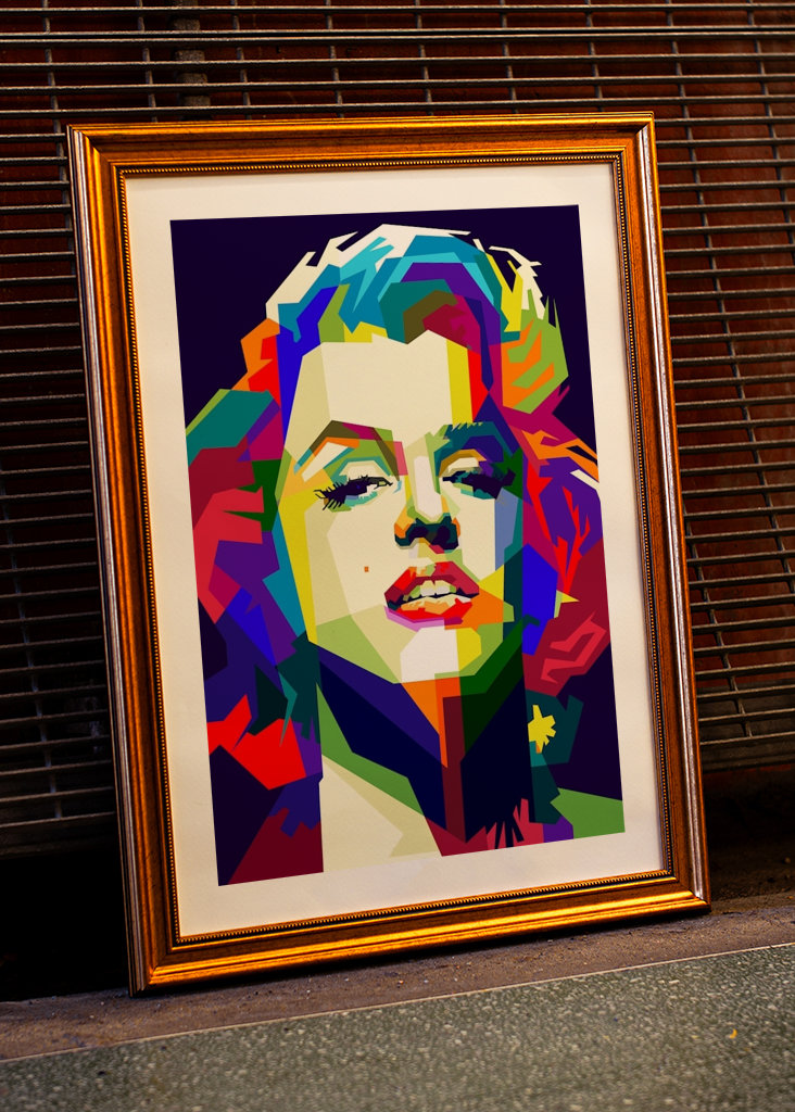 Marilyn Monroe Pop Art WPAP Poster von Artkreator | Printler