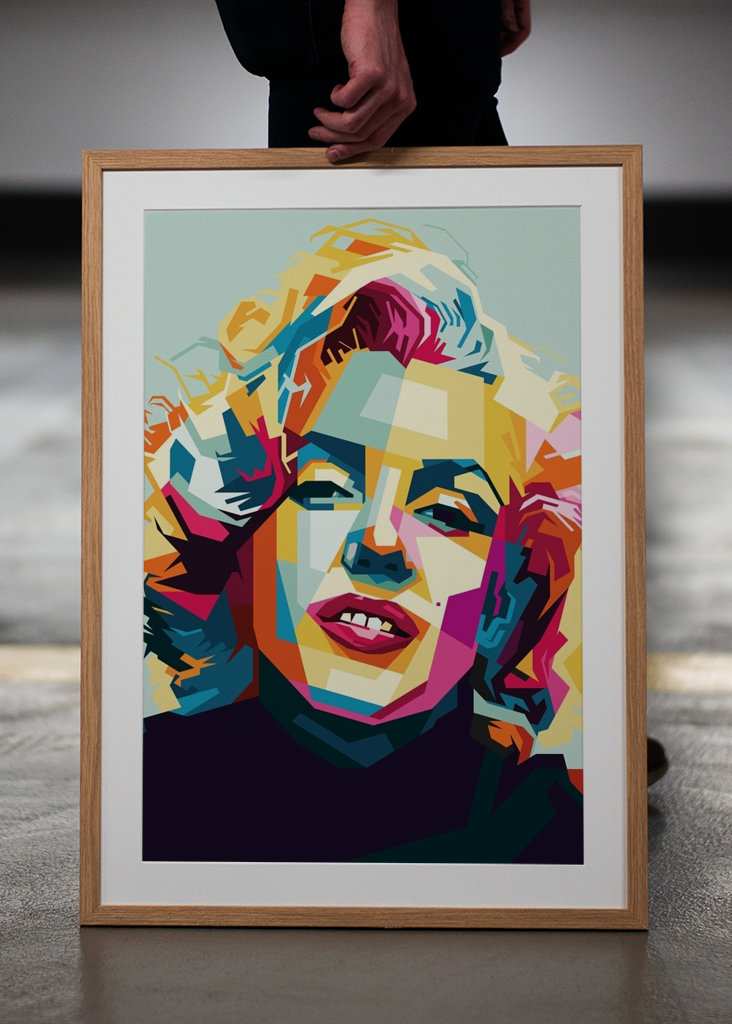 M Monroe Pop Art WPAP Poster von Supri Wahyudi | Printler