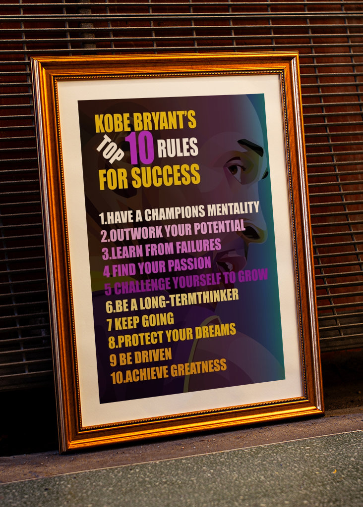 kobe bryant 10 success rules posters & prints by hari minggu - Printler