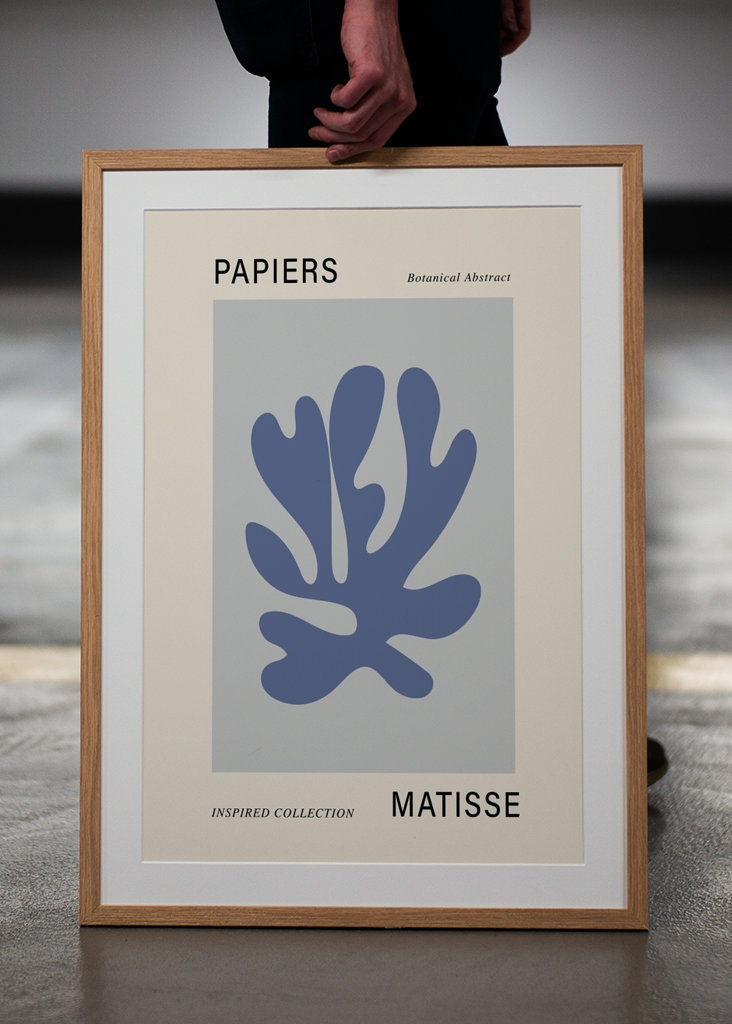 Matisse Inspired Cutout Blau Poster von Emme | Printler