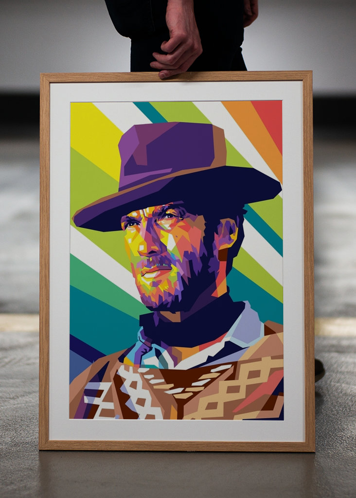 Clint Eastwood Pop Art Poster von Dhega Priya Gunawan | Printler