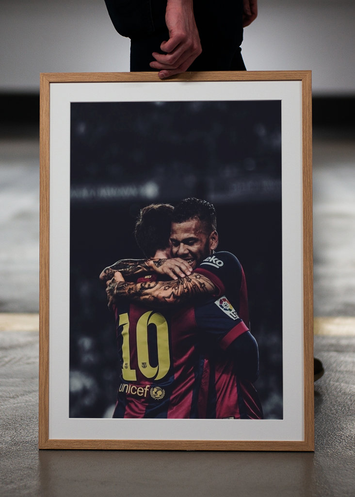 Messi und Dani Alves Poster von My Kido | Printler