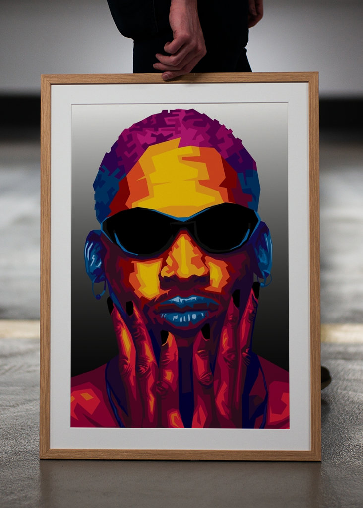 DENNIS RODMAN Wrap Art Poster von arif setiawan | Printler