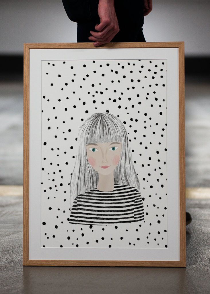 Frauenporträt in Schwarzweiß Poster von Ana Carriço | Printler