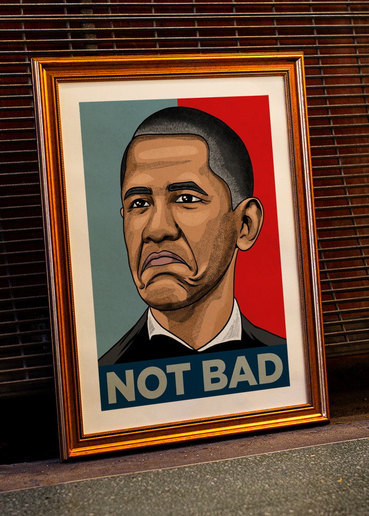 Obama ist kein schlechtes Meme Poster von Adam Khabibi | Printler