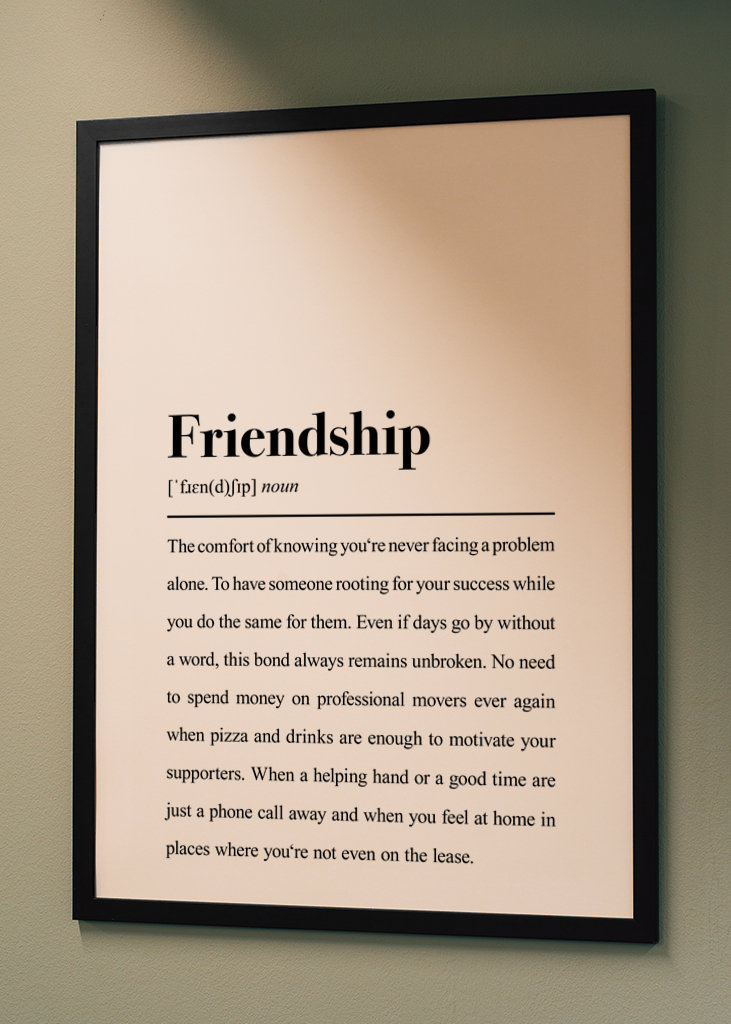 Freundschaft Definition Spruch Poster von Pulse of Art | Printler