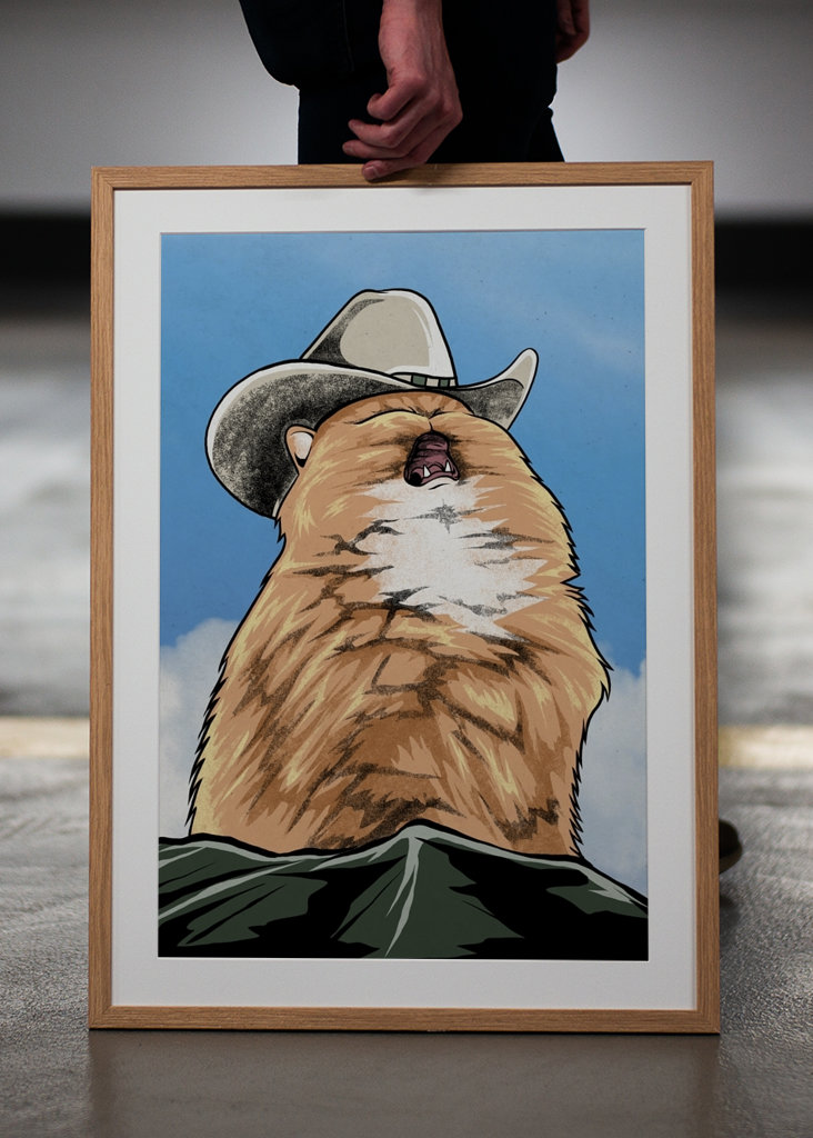 Schreiendes Cowboy-Katzen-Meme Poster von Adam Khabibi | Printler