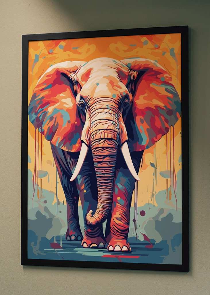 Elefant Tier Pop Art Poster von Qreative | Printler