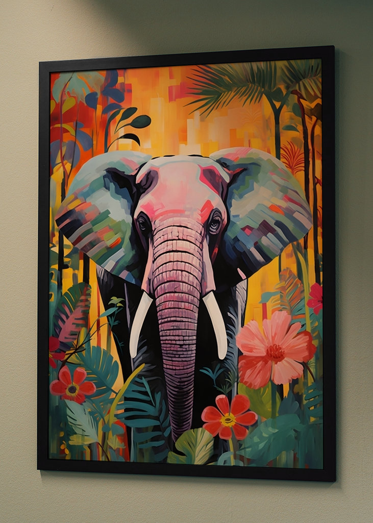 Elefant im Dschungel - Pop Art Poster von FloArtz | Printler