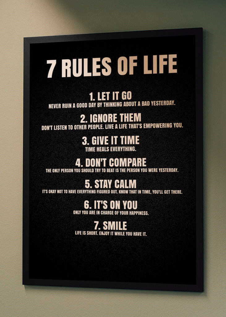 7 REGELN DER LIFE Poster von Tang Tang | Printler
