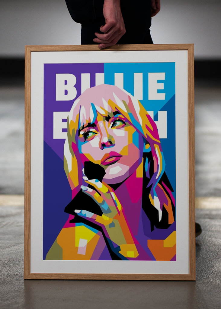 Billie Eilish im WPAP-Stil Poster von V Styler | Printler