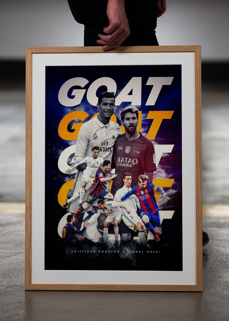 Ronaldo x Messi GOAT Poster von Limited Edition | Printler