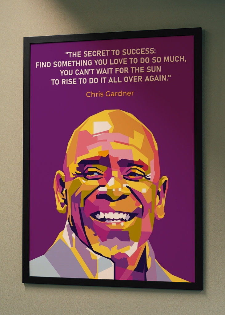 Chris Gardner Success Quote Poster von Adam Khabibi | Printler