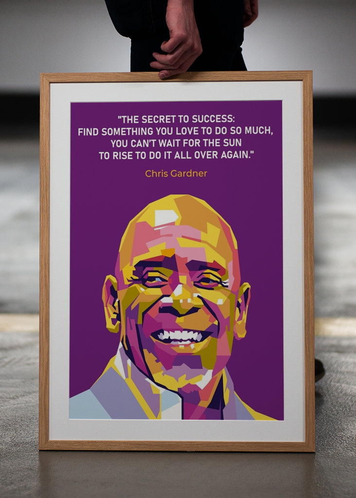 Chris Gardner Success Quote Poster von Adam Khabibi | Printler