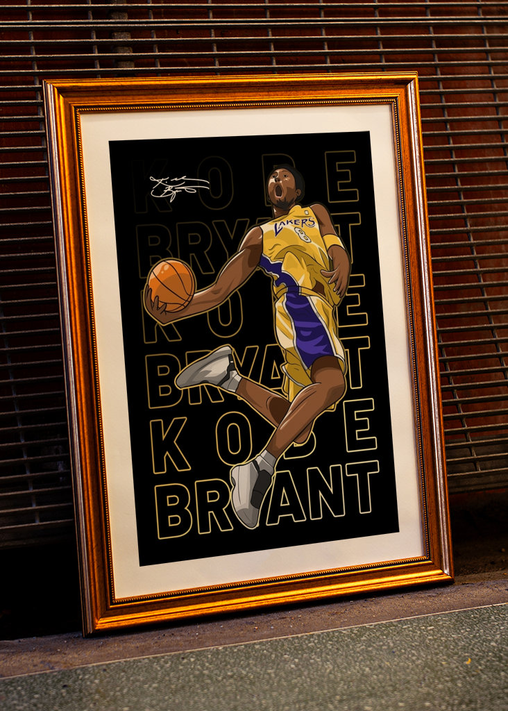 Kobe Bryant Lakers Basketball Poster von Qreative | Printler