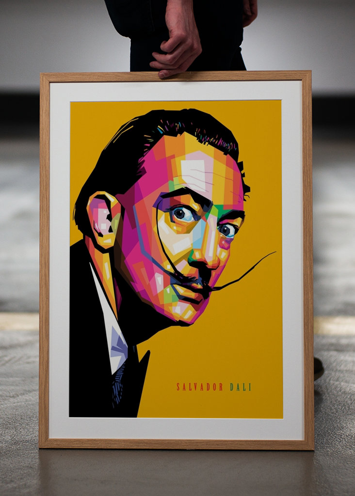 Salvador Dalí WPAP Kunst Poster von Wijaya6661 | Printler