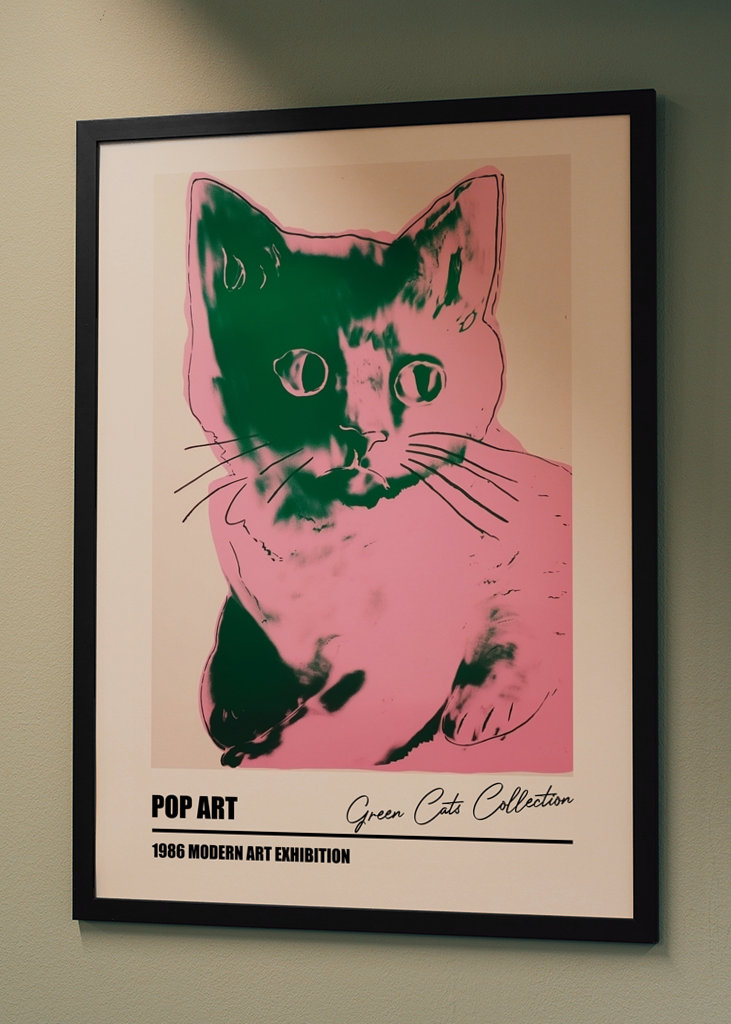 Andy Warhol Rosa Katze Poster Poster von Emme | Printler