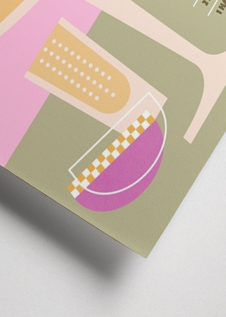 Retro Pornostar Martini Pink Poster von Dominique Vari | Printler