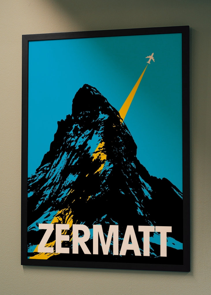 retro - zermatt Poster von kathrin krieter | Printler