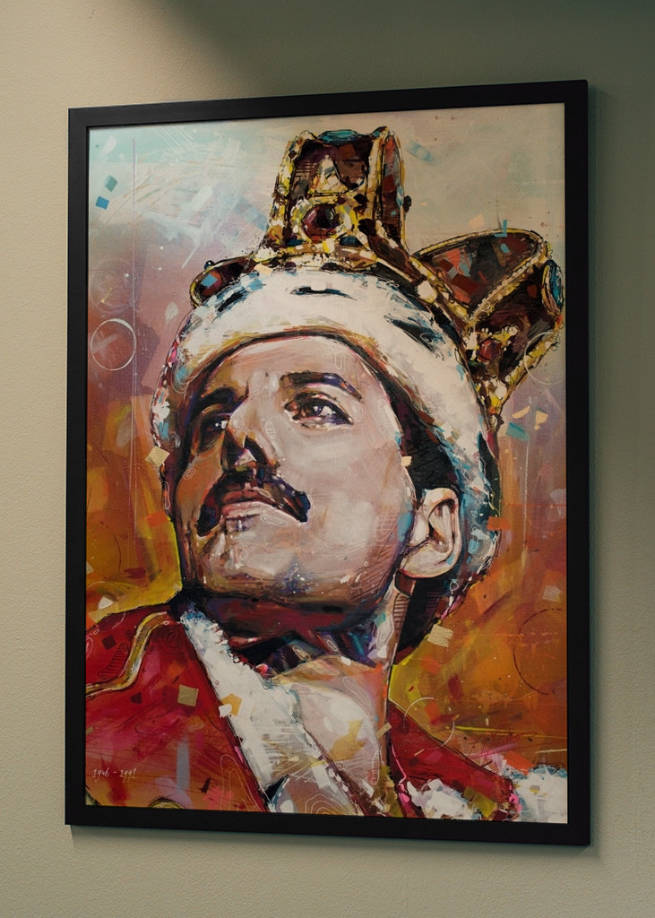 Freddie Mercury Queen Gemälde Poster von Johannes | Printler