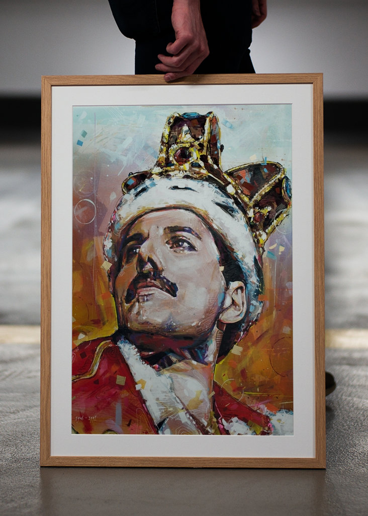 Freddie Mercury Queen Gemälde Poster von Johannes | Printler