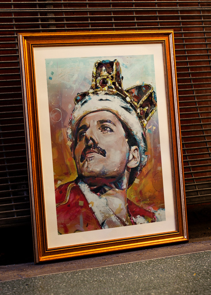 Freddie Mercury Queen Gemälde Poster von Johannes | Printler