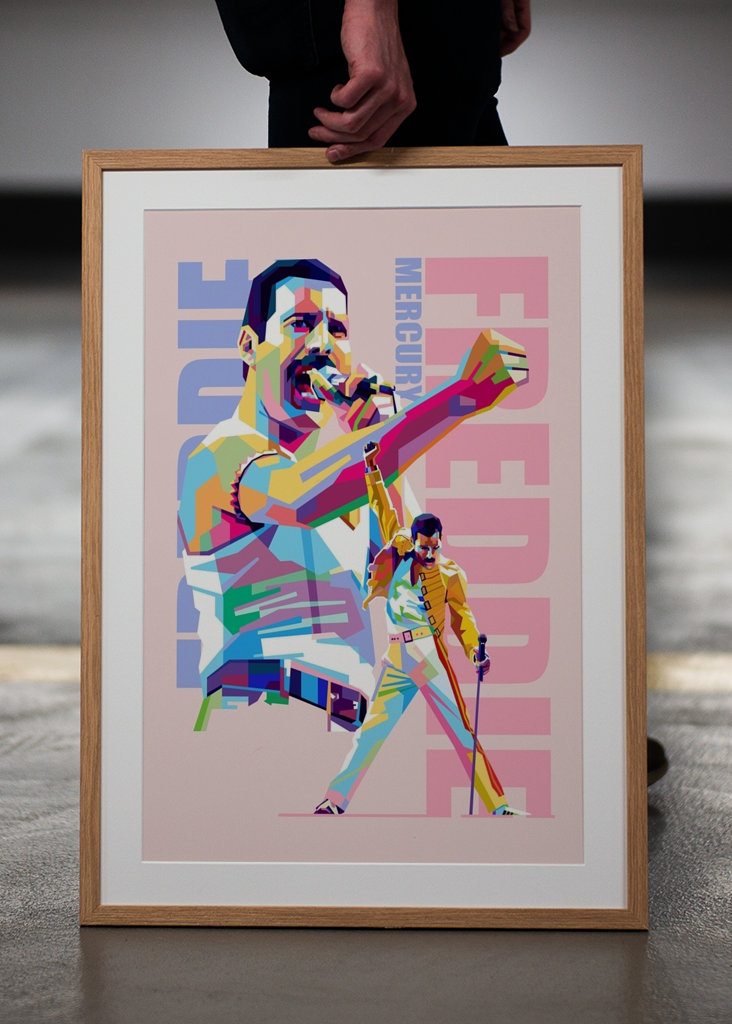 Freddie Mercury Pop Art Style Poster von Cholik Hamka | Printler