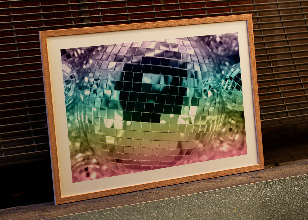 Rainbow Retro Disco Ball Glam Poster von Anita's & Bella's Art | Printler