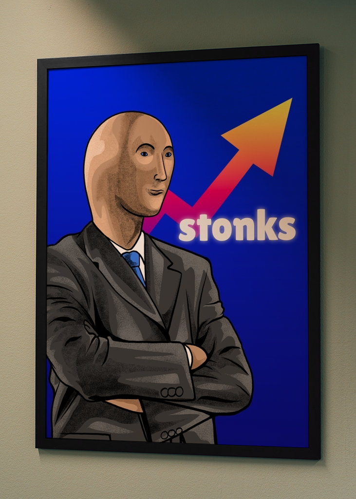 Stonks Man Meme posters & prints by Adam Khabibi - Printler