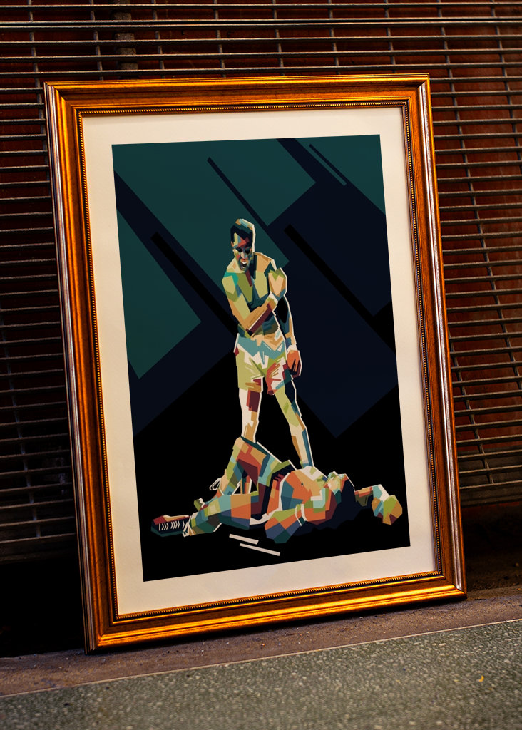 action Muhammad Ali wpap art Poster von AD art | Printler