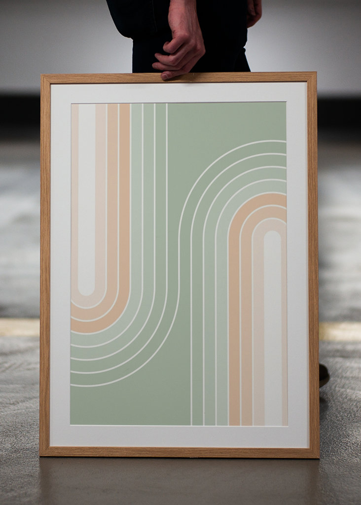 SERENE PASTEL SAGE RAINBOWS Poster von Dominique Vari | Printler