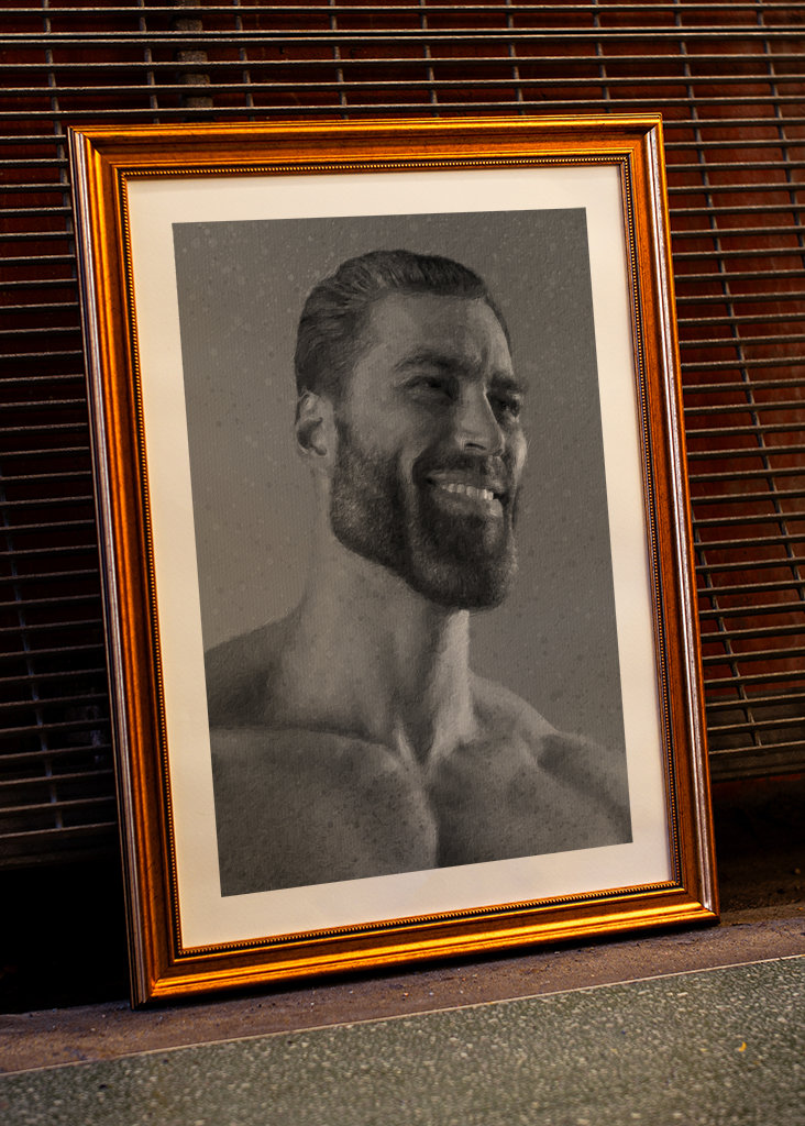Giga chad meme posters & prints by Tur Wan - Printler