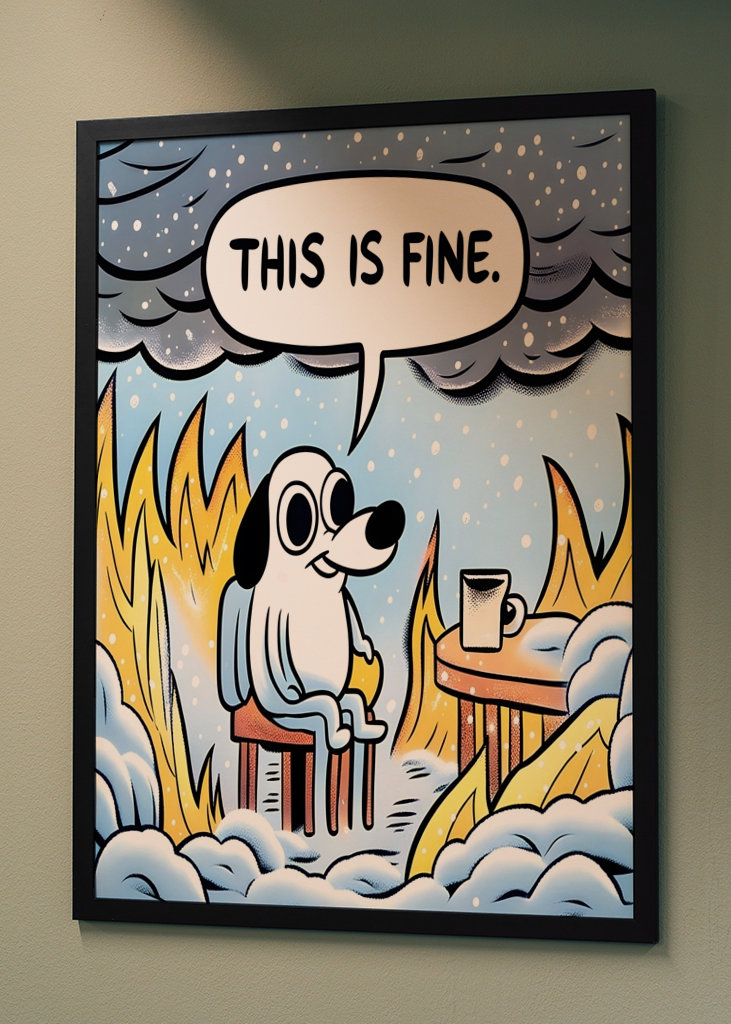 This is fine meme Poster von Tur Wan | Printler