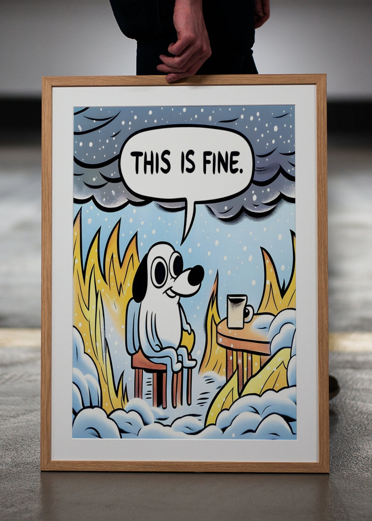 This is fine meme Poster von Tur Wan | Printler