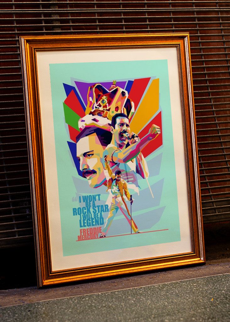 Freddie Mercury Pop-Art-Stil Poster von Cholik Hamka | Printler